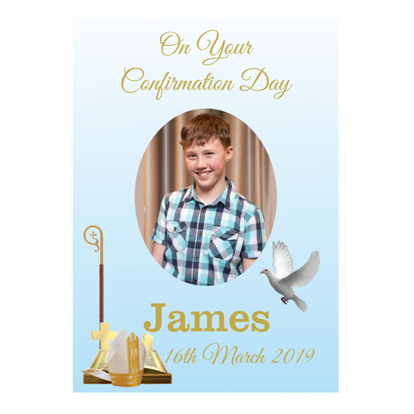 Photo Confirmation Card, Boy, Personalised Gift - Personalise It